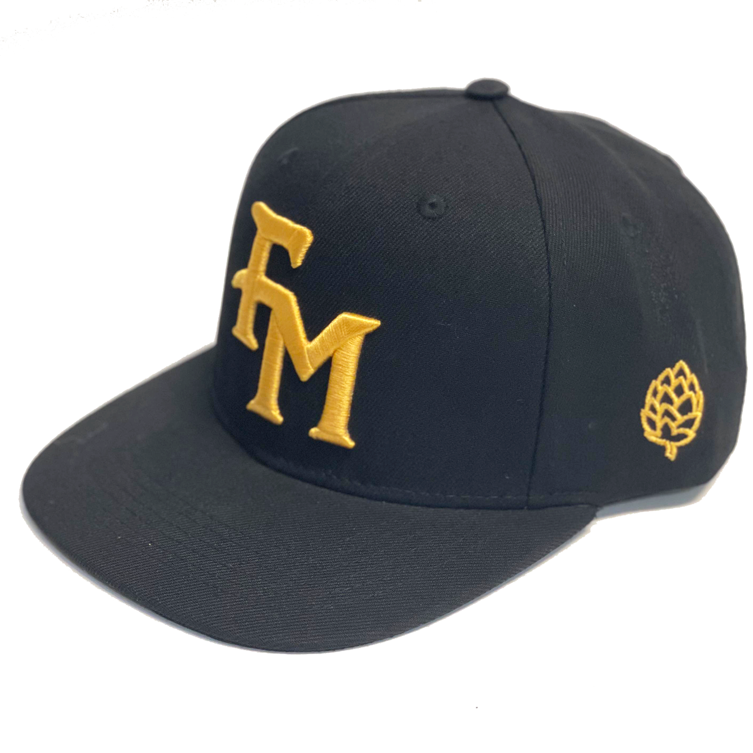 FM Brand with Hop- Black & Gold – Figueroa Mountain Brewing